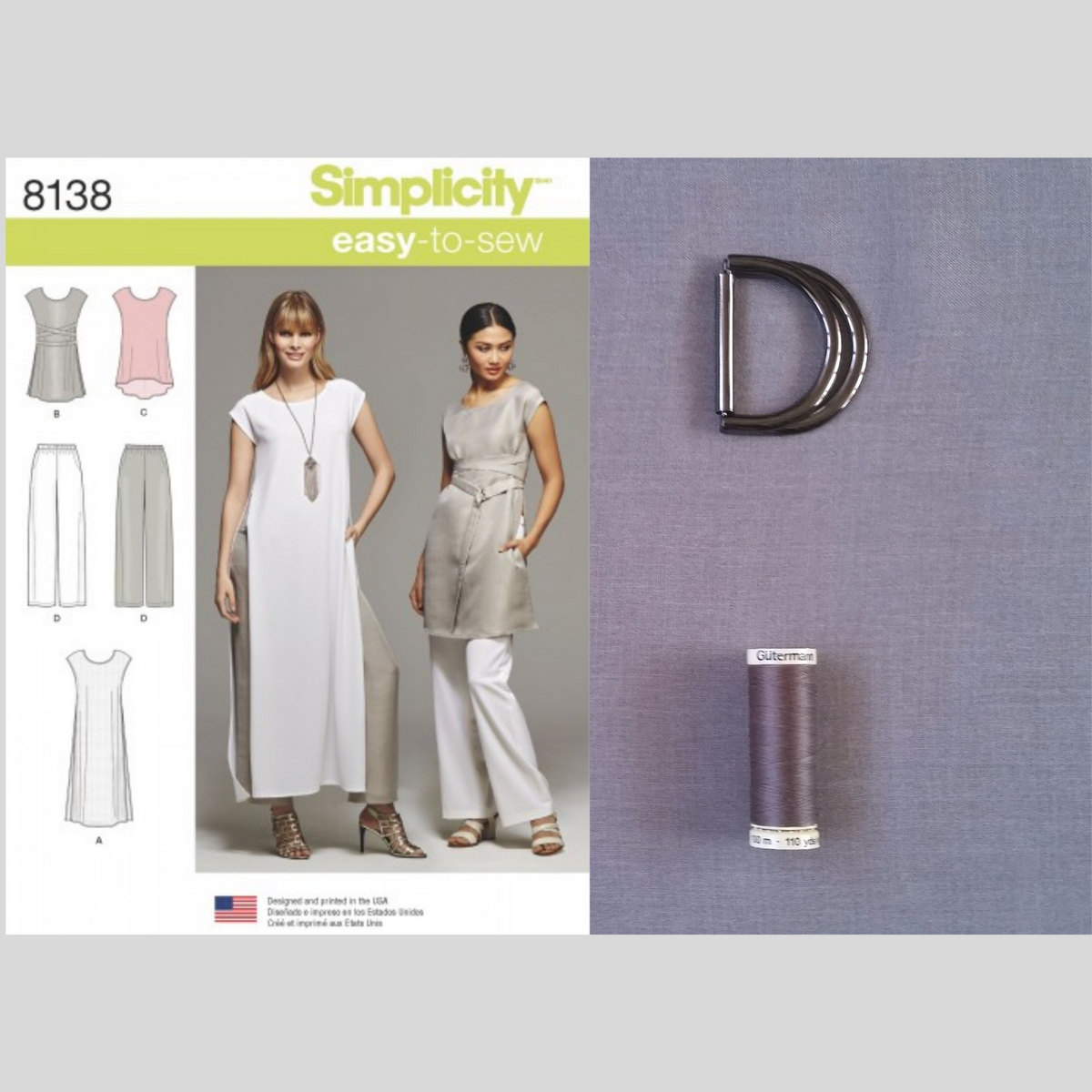 FrocKit 3 - Simplicity 8138 Tunic Top - Style B- Lightweight Grey wool ...